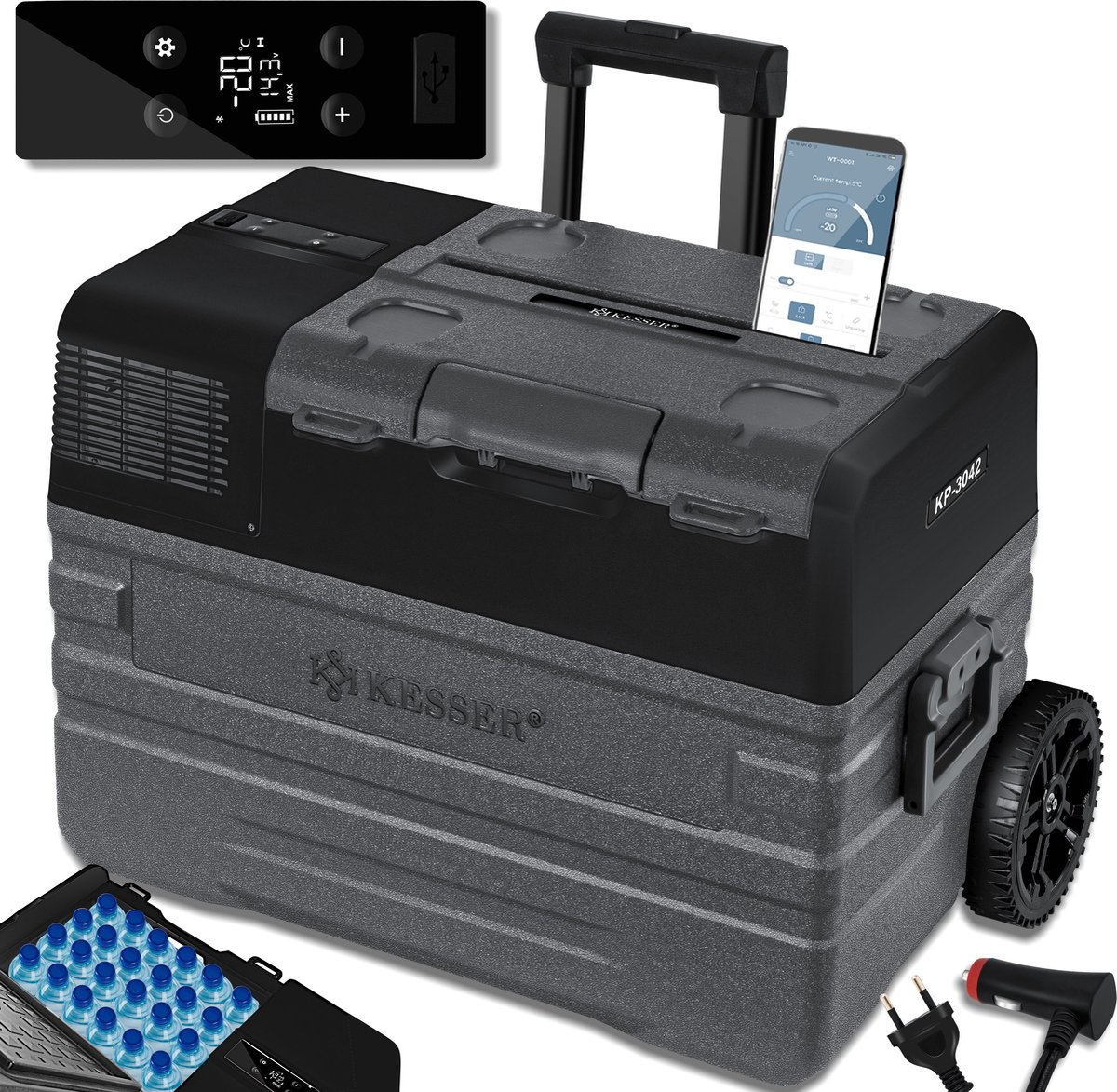 KESSER® Compressor Koelbox Elektrische Vriezer, met APP-bediening USB-aansluiting... | bol.com