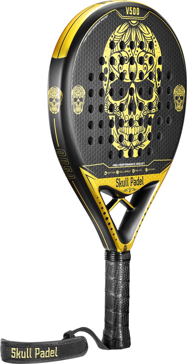 Skull Padel V500 Goud - Padel Racket - Goud - Hybrid - Carbon | bol.com