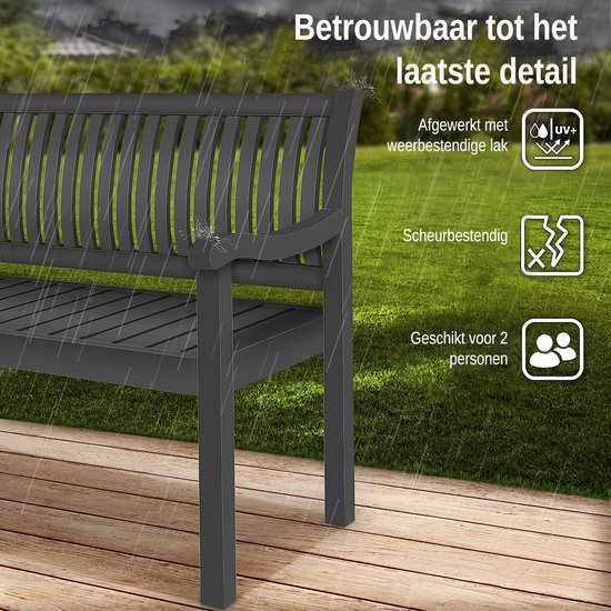 Sens Design Tuinbank hout – Weerbestendig – 2-3 personen - Antraciet | bol