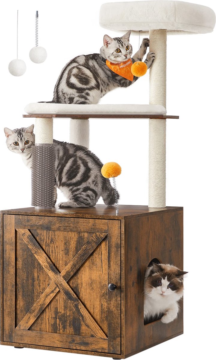 IN.HOMEXL All-In-One kattenmeubel Paw - Krabpaal met kattenbak - Katten ...