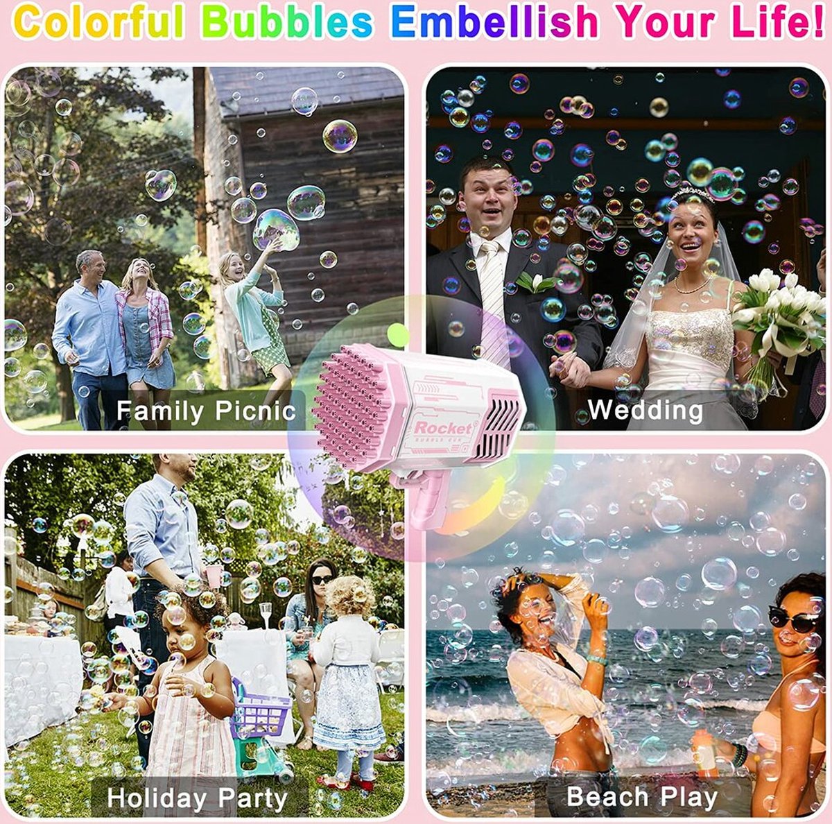 Bubble Gun Bazooka - bellenblaas maker - zeepbellenmachine - 69 gaten ...