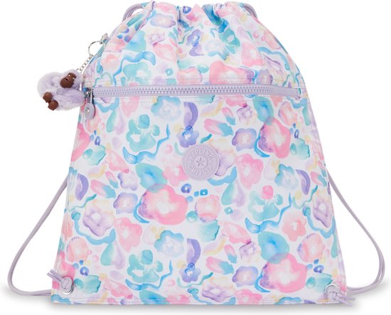 Kipling SUPERTABOO Gymtas - Aqua Flowers | bol