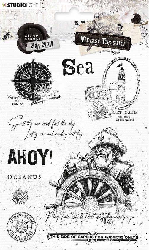 Studio Light Vintage Treasures Clear stamp Set sail | bol