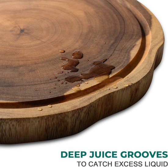 Ronde snijplank, acaciahout, verkrijgbaar als houten plank, snijplank ...