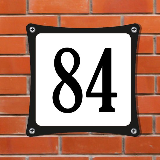 Namengigant Huisnummerbord Emaille-Look - Nummer 84 - Standaard - 10 x ...