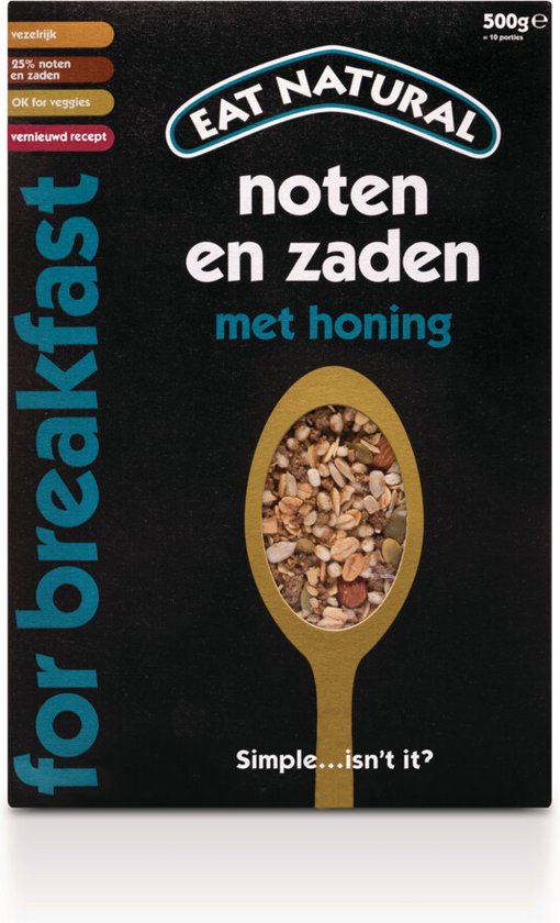 6x Eat natural Ontbijt Noten & Zaden met Honing 500 gr | bol