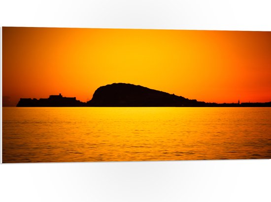 PVC Schuimplaat- Silhouet van Berg in de Vorm van Walvis - 100x50 cm ...