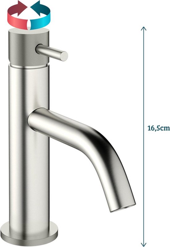 Crosswater MPRO Wastafelkraan - geribbeld - RVS geborsteld | bol.com