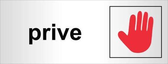 Aluminium deur tekstbordje bedrukt met tekst privé - 130 mm x 50 mm x 0 ...