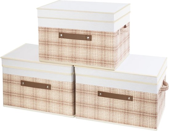Opvouwbare opbergdozen met deksel, opbergdozen met deksel voor het ...