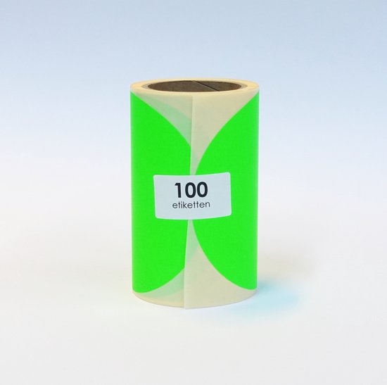 Blanco Stickers op rol 100 stickers 100mm fluor groen | bol