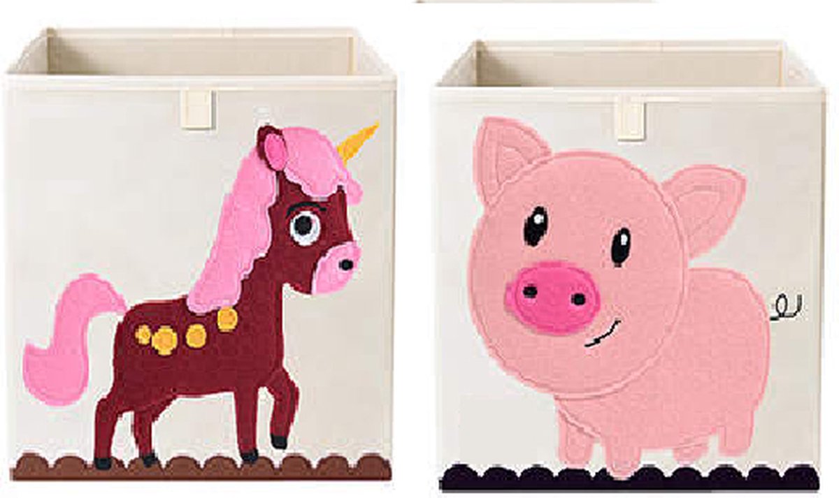 LITTLE-BUNNY 2 opbergmanden unicorn en big 33x33x33cm past in de IKEA Kallax kast | bol.com