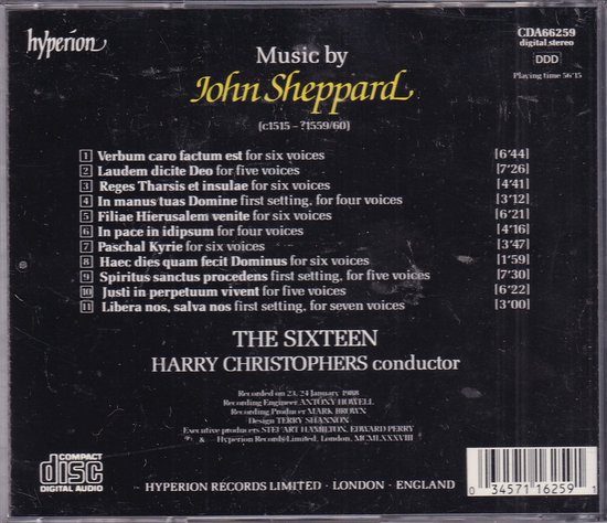Music by John Sheppard - The Sixteen o.l.v. Harry Christophers, The Sixteen, Harry... | bol