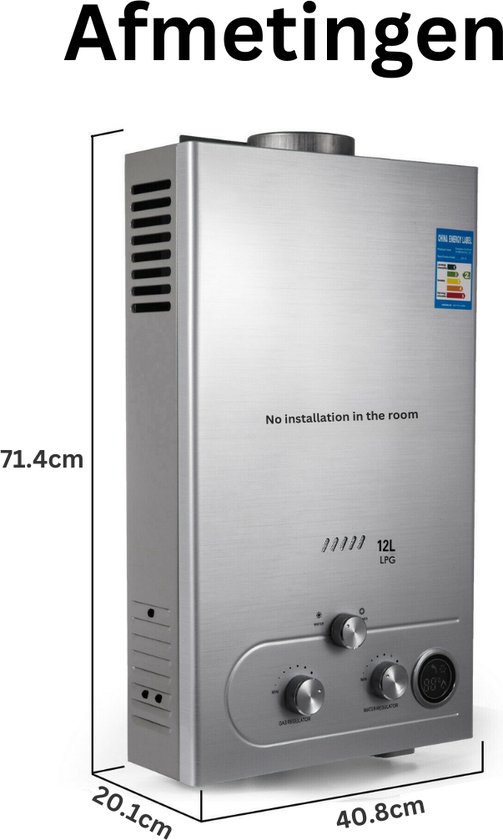 Vevor Propaan Geiser – LPG/Butaan Geiser - 8L - Regelbare Tempratuur ...