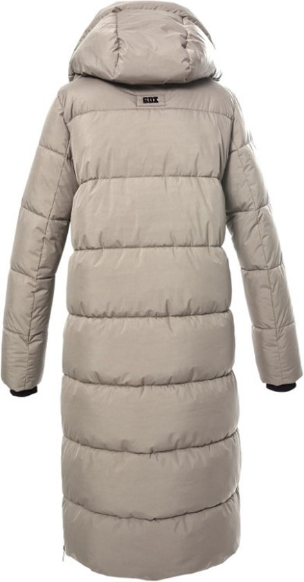 Killtec dames winterparka - Padded/gewatteerde lange winterjas - beige ...