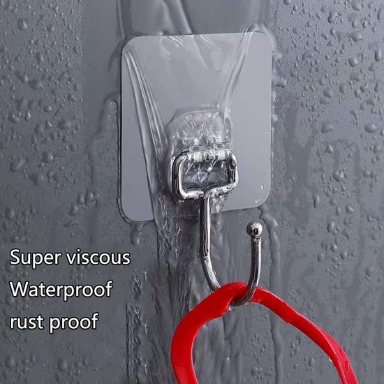 20pcs zelfklevende haken, transparante haken, Geen Boren, zelfklevende ...