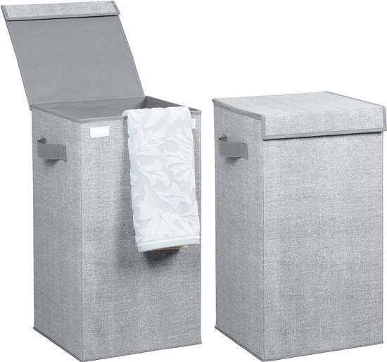 Opvouwbare Wasmand voor Badkamer of Slaapkamer - Grijs - Geschikt voor ...