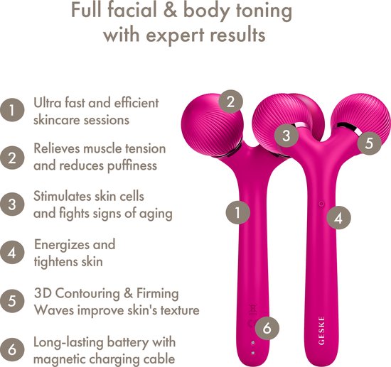 GESKE | SmartAppGuided™ Sonic Facial & Body Roller | 4 in 1 ...