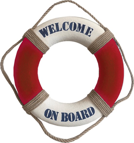 Gerkimex Reddingsboei - Welcome on board - 35 cm - rood/wit - kunststof ...