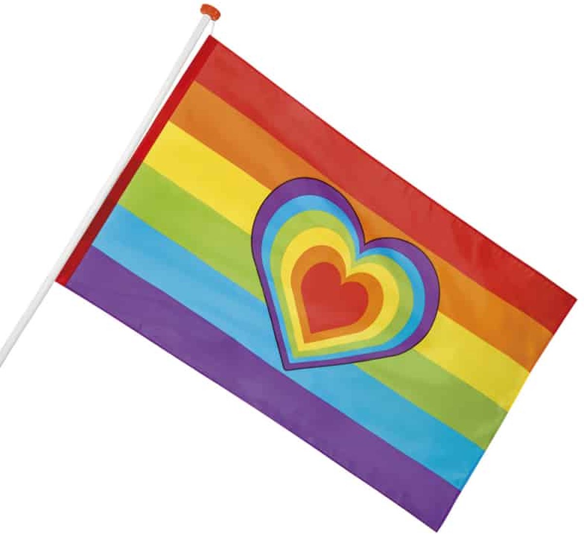 Boland - Polyester vlag Regenboog hart Multi - Regenboog - Regenboog | bol