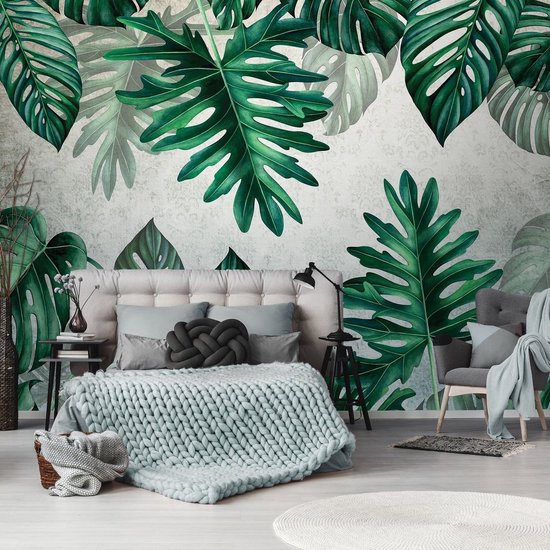 Fotobehang - Vlies Behang - Groene Botanische Jungle Bladeren - 208 x ...
