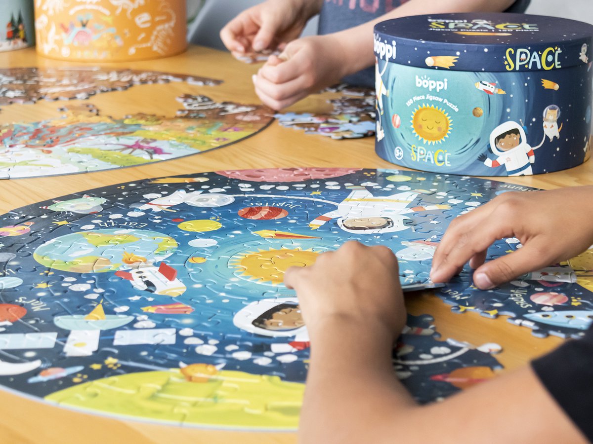 Boppi - wereldkaart puzzel - rond formaat - 150 stukjes - 58cm diameter ...