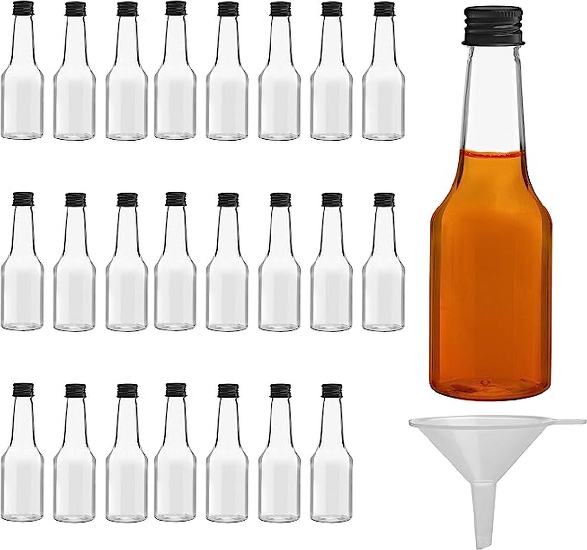 Mini Likeur Flesjes (24pak) - Plastic 100 ml Lege Drank Flesjes met ...