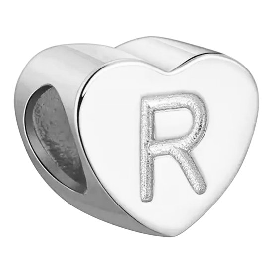 Tracelet - Zilveren bedels - Hart bedel letter R | Alfabet bedel | 925 ...