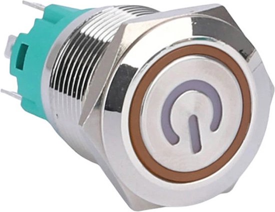 Metalen drukschakelaar met LED indicatie ON-OFF - ⌀16mm - SWD - Rond ...