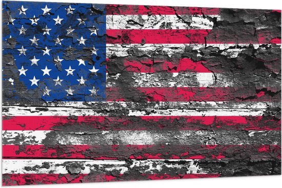 Vlag - Modder op Amerikaanse Vlag - 150x100 cm Foto op Polyester Vlag | bol