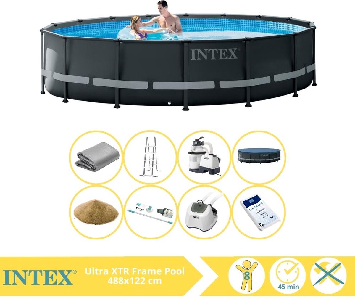 Intex Ultra XTR Frame Piscine - Piscine Hors Sol - 488x122 cm - Avec ...