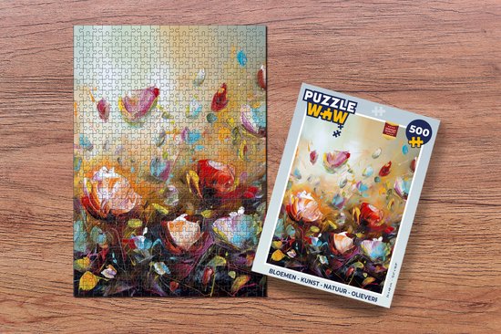 Puzzel Bloemen - Kunst - Natuur - Olieverf - Legpuzzel - Puzzel 500 ...