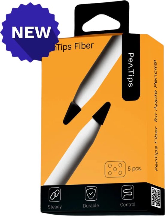 PenTips Fiber | Zwart | Vezel Siliconen Combinatie | Apple Pencil Nib | Extra sterk |... | bol
