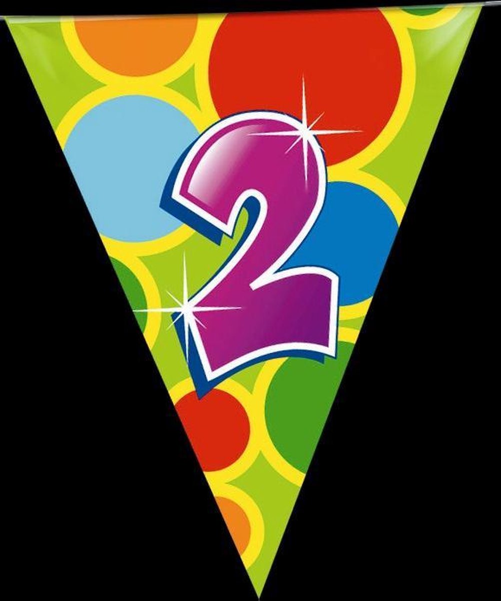 Haza Vlaggetjes - 2 jaar - leeftijd verjaardag - plastic - 10 meter ...