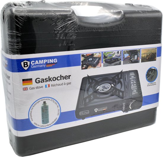 Gasbrander camping kooktoestel in koffer , zwart | bol.com