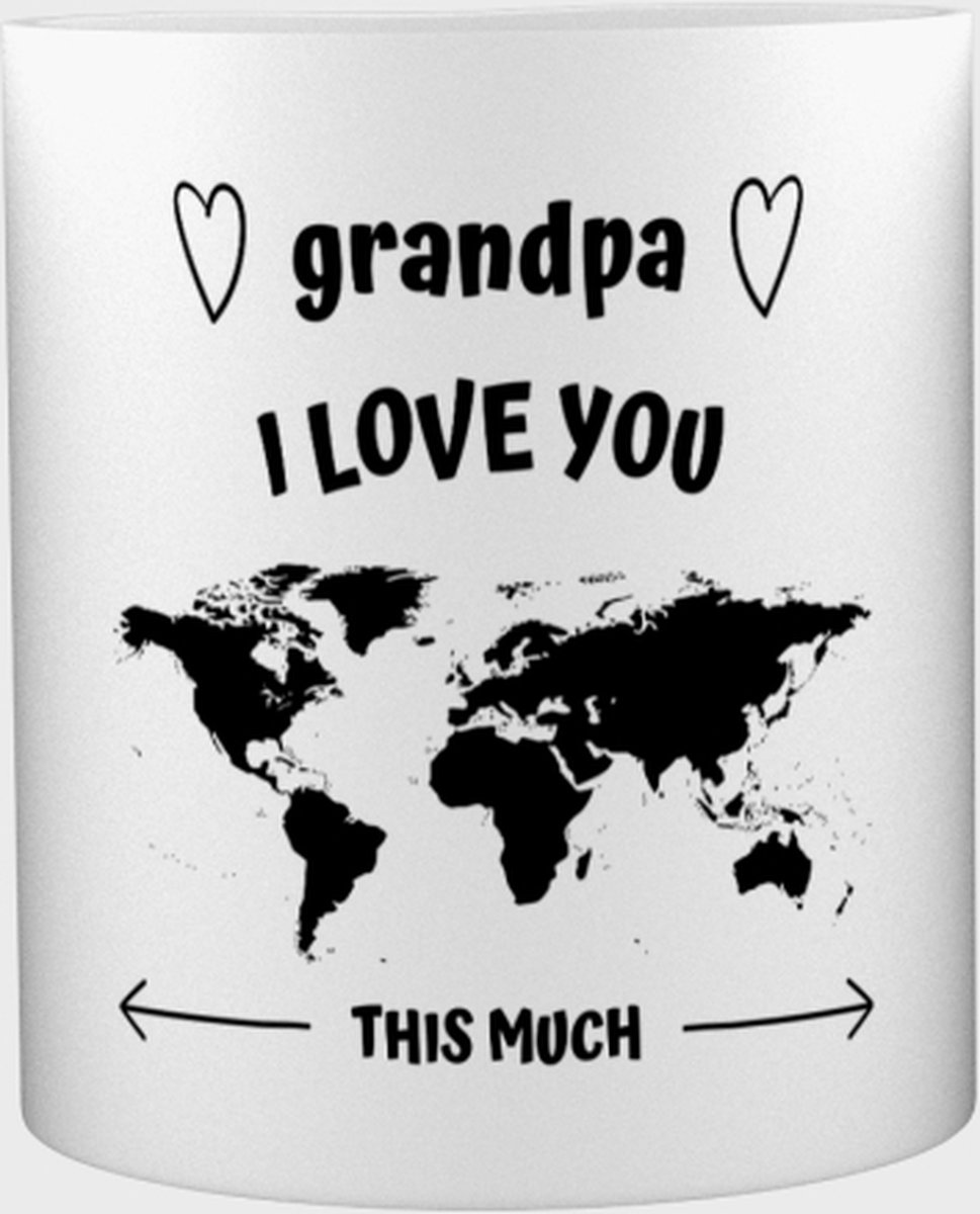 Akyol - Grandpa I love you this much Mok met opdruk - opa - geweldige opa - liefste... | bol.com
