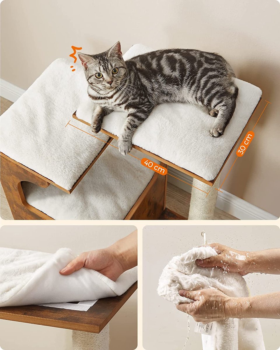 Acaza - Katten Krabpaal - Krabpalen Hout - Kattenboom 88 cm - Bruin ...