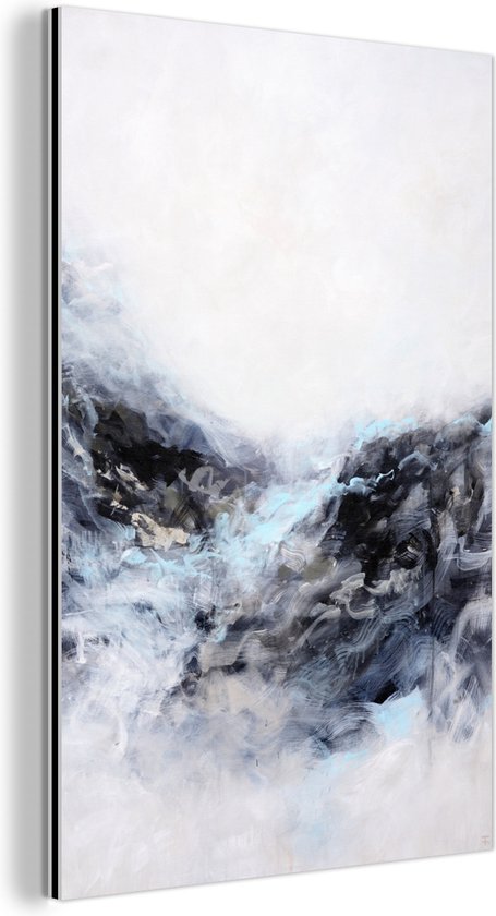 Wanddecoratie Metaal - Aluminium Schilderij Industrieel - Zwart - Wit ...