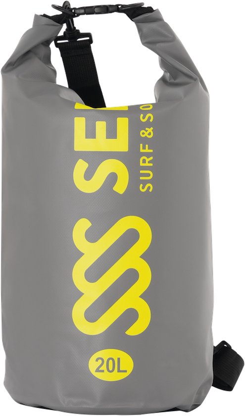 SEB Drybag 20 liters Grey - Neon Yellow - Drybag 20l - Waterdichte tas ...