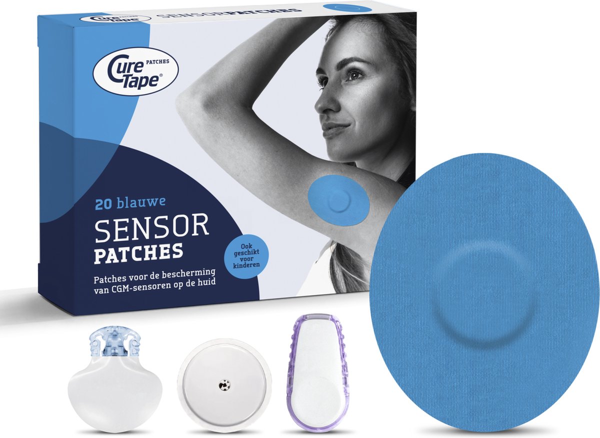 CureTape Patches - Sensor Pleisters - Blauw - Pleisters voor Freestyle Libre, Dexcom... | bol