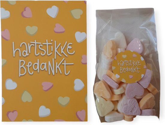 Hartstikke bedankt - vruchten snoep hartjes - ansichtkaart - bedankt ...