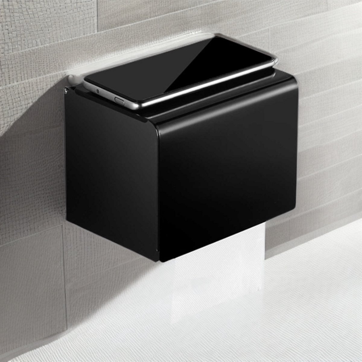 Homeson wc rolhouder - WC rolhouder zwart - Toiletrolhouder - Toiletrol ...