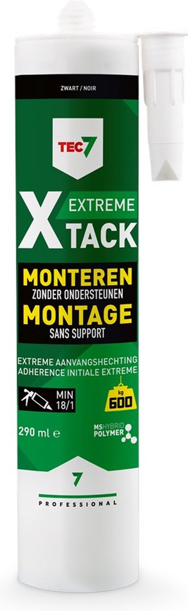 TEC7 X-Tack Montagekit - Zwart - Patroon - 290ml | bol.com
