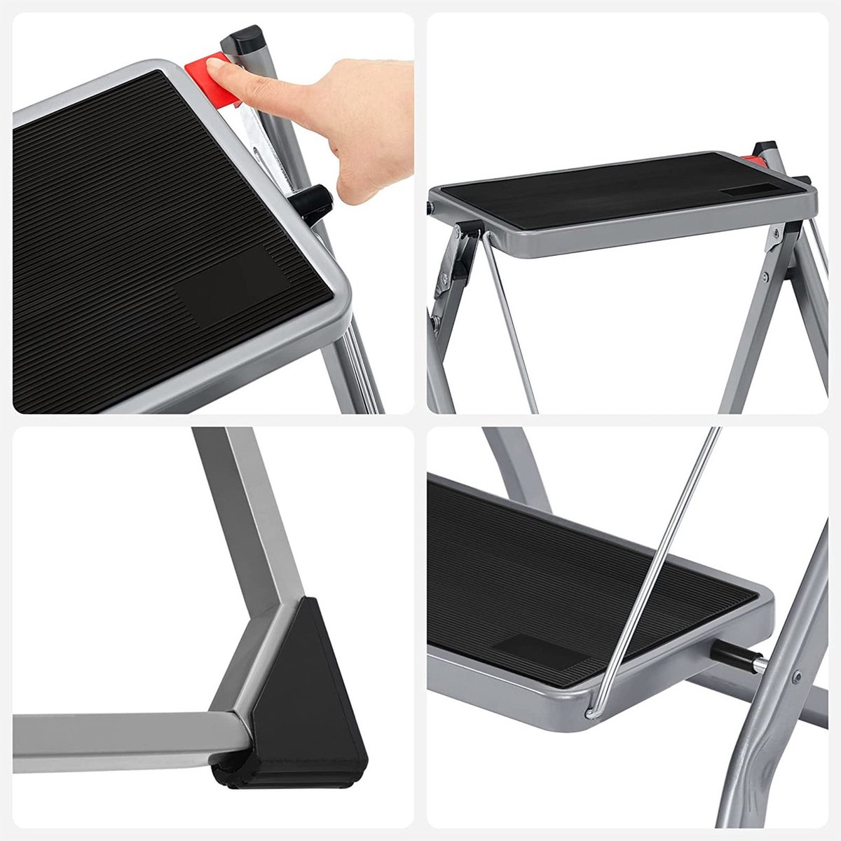 Opklapbare opstap Gibson - met 2 treden - opstapkruk - ladder - 20 cm ...