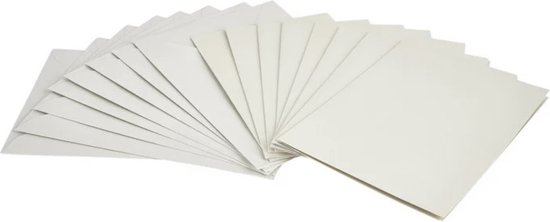 Blanco kaarten met envelop - Set van 8 - Wit met metallic afwerking ...