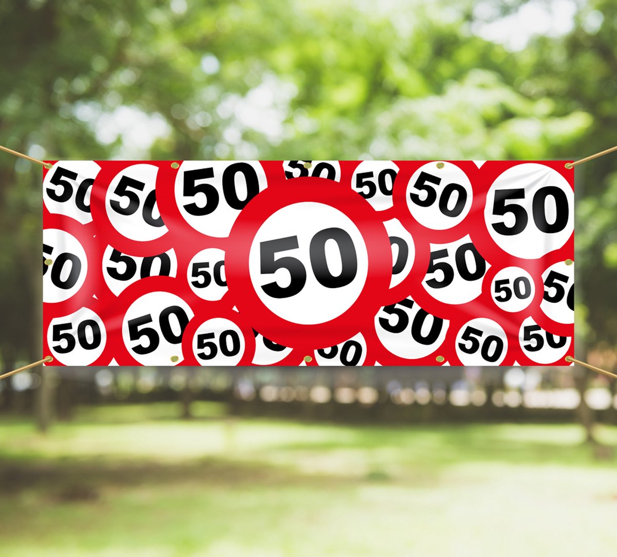 Spandoek Verkeersborden 50 jaar - Leeftijdsborden 50 jaar - 150 x 50 cm ...