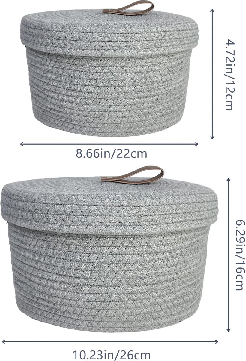 Opbergmand met deksel, gevlochten mand, mand met deksel, gevlochten ...