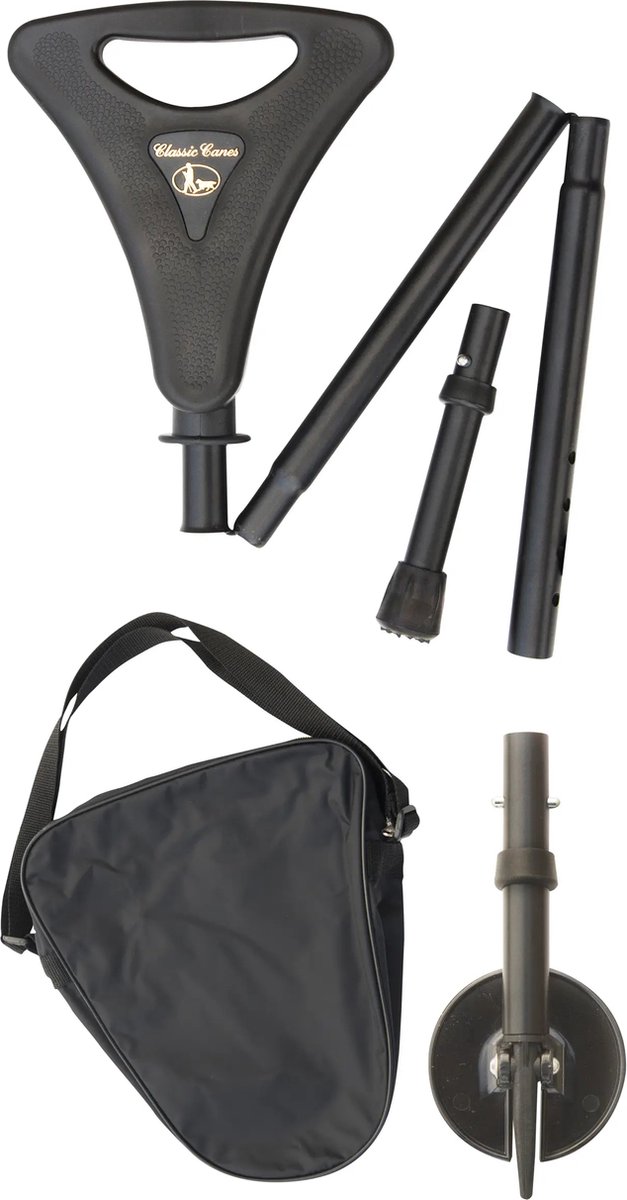 Classic Canes Wandelstok met zitje opvouwbaar - Zwart - Verstelbaar ...