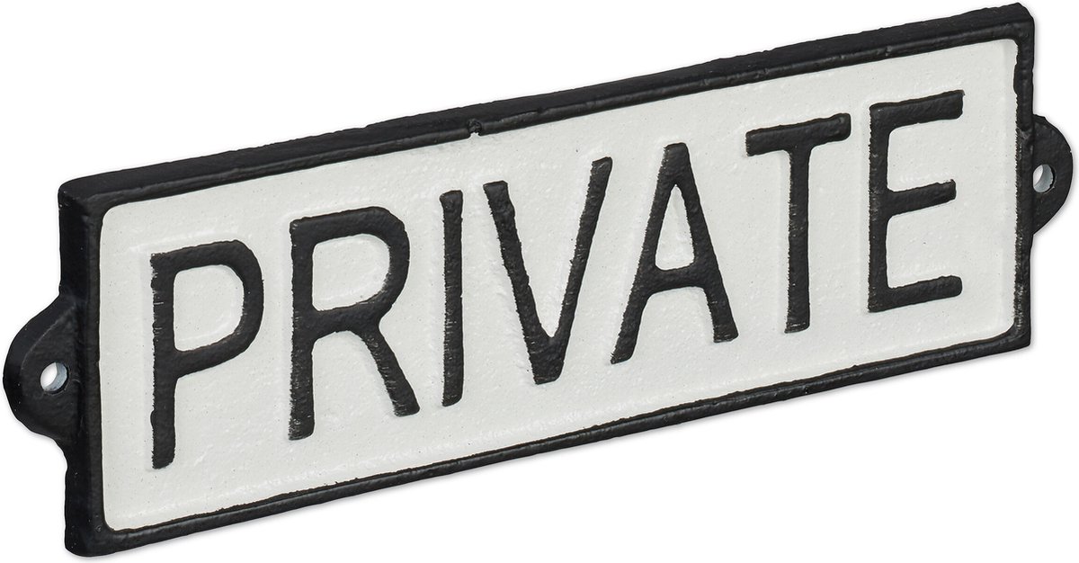 Relaxdays bordje 'private' - metalen bordje - muurbordje privé ...