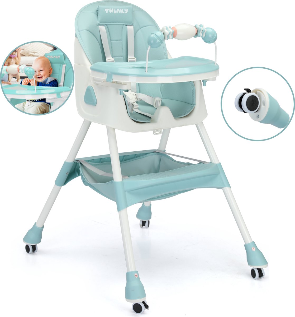 Twinky® Kinderstoel MAXI – 2-in-1 Kinderwagen Set – Blauw – Inklapbare ...